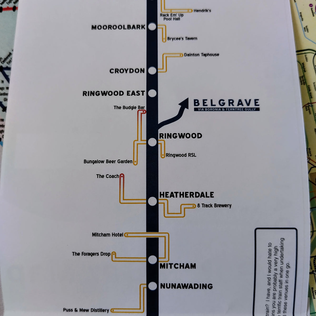 LILYDALE LINE Pub and Bar Map – Admaps