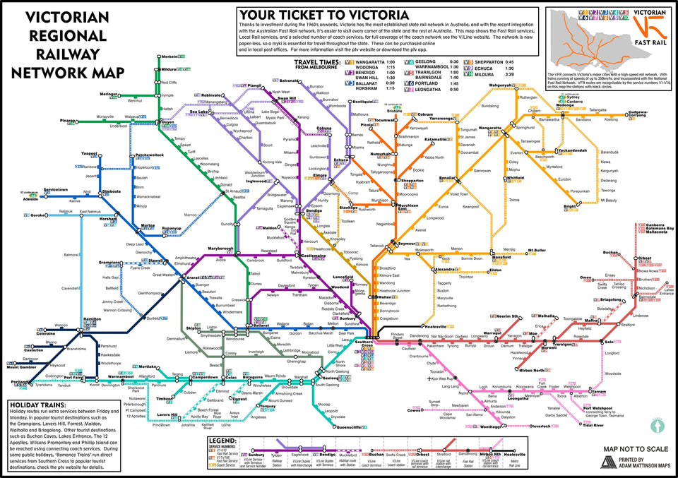 Fantasy Victoria Regional Rail Map (A2) – Admaps