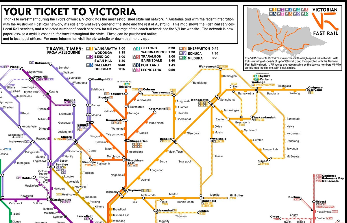 Fantasy Victoria Regional Rail Map (A2) – Admaps
