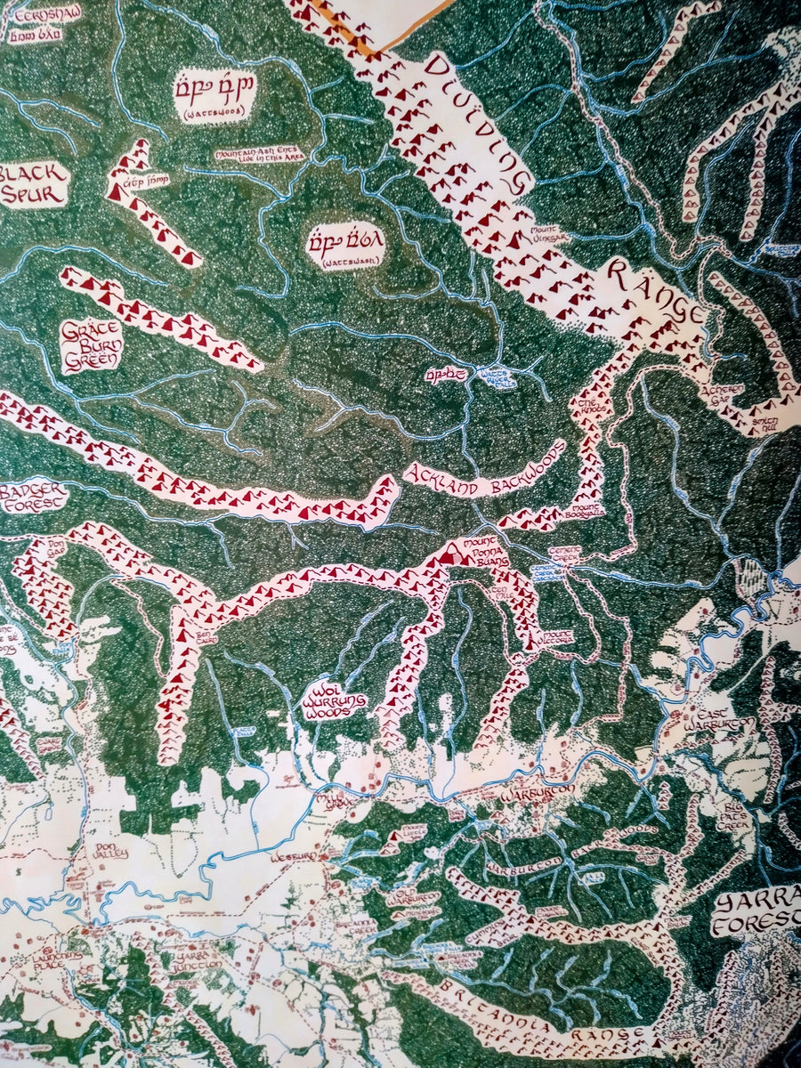 Shire of Yarra Ranges (western half) Tolkien-Style Map (Large: A0) – Admaps