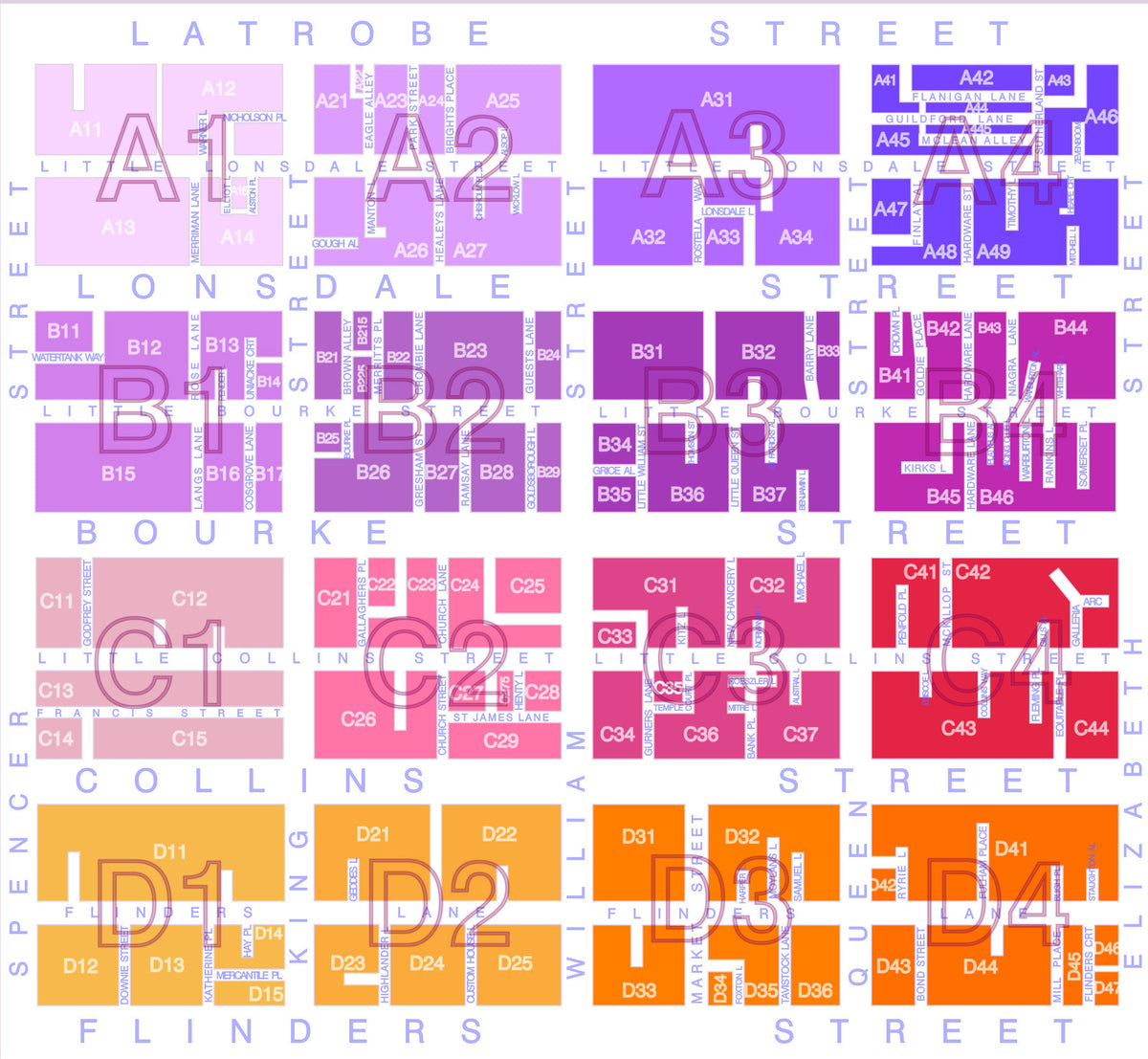 Melbourne CBD - Hoddle Grid Map – Admaps